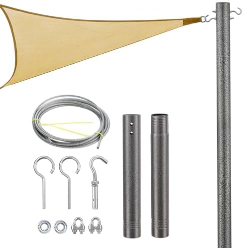 Amazon.com : Shade Sail Pole, Heavy Duty Sun Shade Post, 9FT Adjustable ...