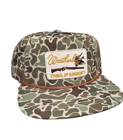 Amazon.com: Duck Hunting Patch On A Jungle Retro Vintage Camouflage Rope-Brim SnapBack Hat ...