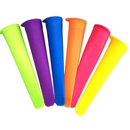 ZH Silicone Popsicle Mould, 6 Vibrant Colors with Cover, Durable ...