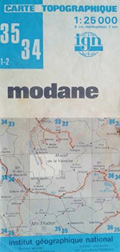 Carte Topographique Modane, n° 3534, 1-2 - échelle : 1 cm = 250 mètres ...