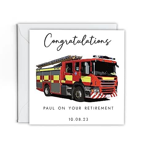 Firefighter Congratulations Card Retirement Graduation New Job Fireman ...