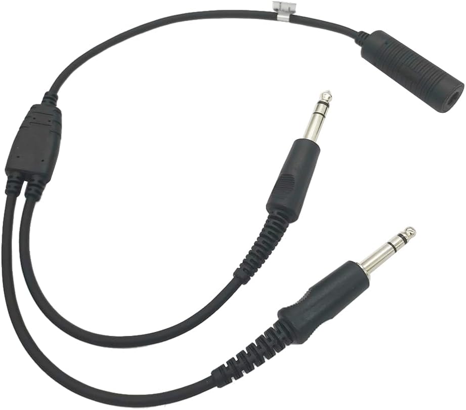 Amazon.com: stdgove Dual Plug U174 Adapter General Aviation Headset ...