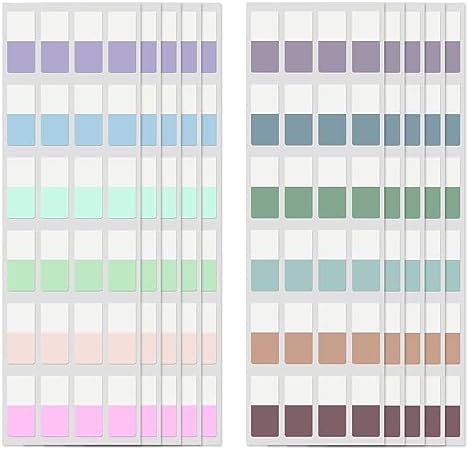 Amazon.com : 240 Pcs 1Inch Sticky Index Tabs, Repositionable Colored ...