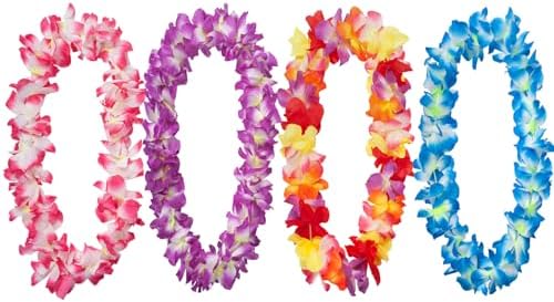 Amazon.com: Joyin Toy 24 Counts Hawaiian Leis Bulk, Tropical Flower Lei ...