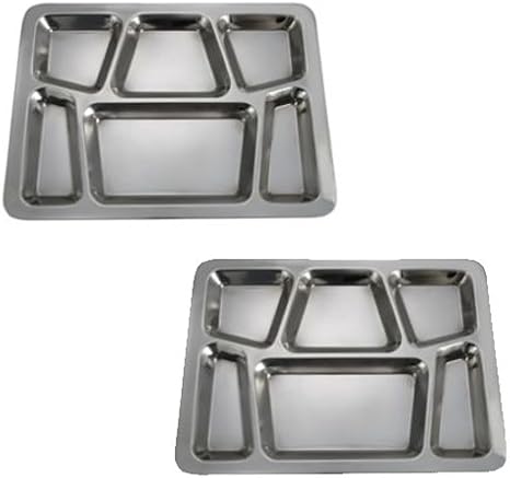 Amazon.com | SET OF 2-6 Compartment Cafeteria Food Court Tray Eating ...