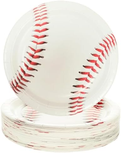 Amazon.com: FULJOOY 3D Baseball Paper Plates Set 9 Inch 60pcs Heavy ...