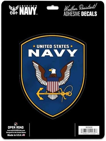 Amazon.com: U.S. Navy Shield Adhesive Vinyl Decal - Patriotic U.S. Navy ...