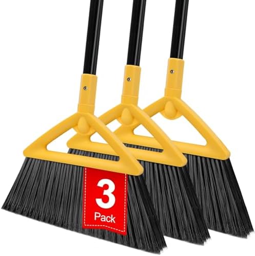 Amazon.com: SZJYHQY Heavy Duty Angle Broom 3 Pack - Yellow Broom for ...
