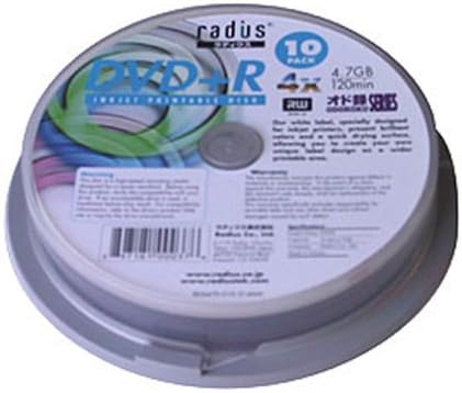 Amazon.com: Radius Technology DVD+R Printable 4.7 GB / 120 Min 4X (10 ...