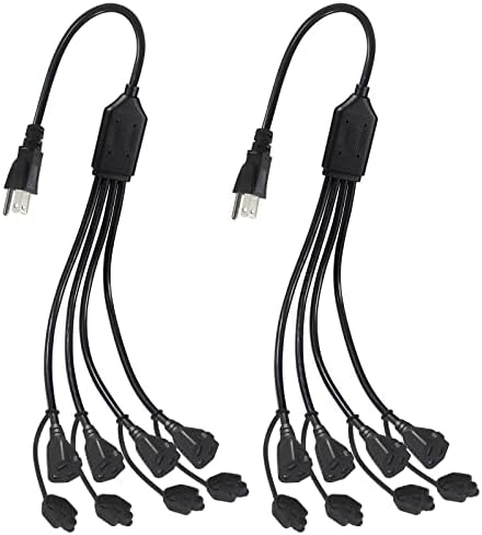 Amazon.com: KUNCAN 4-Outlet Power Splitter Cord - 3 Prong 1 to 4 Way ...