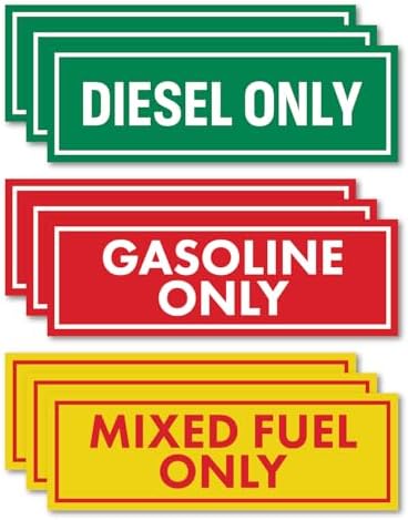 Amazon.com: 10 x Diesel Only & Gasoline Only Stickers for Fuel Tank | 6 ...