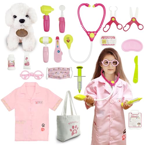 Kobeela Vet Set for Kids – Children Pet Care Role Play Doctors Set with ...