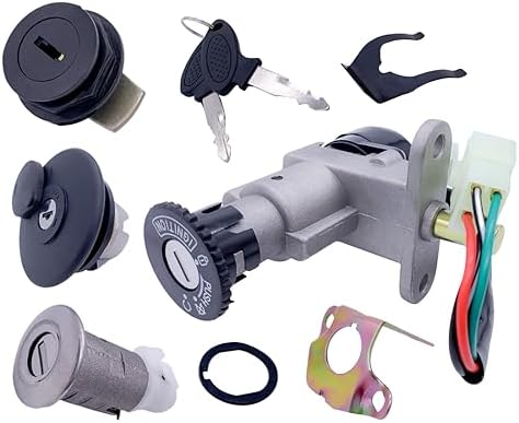 Amazon.com: Anxingo Scooter Ignition Key Switch Assembly, Ignition ...
