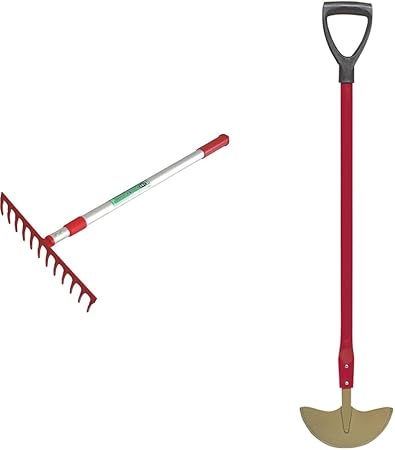 Amazon | キンボシ(Kinboshi) ゴールデンスター(Kinboshi)芝生のサッチ取りレーキ12本爪伸縮アルミ柄付4036 & ゴールデンスター 芝生手入具 ターフカッターJr ...