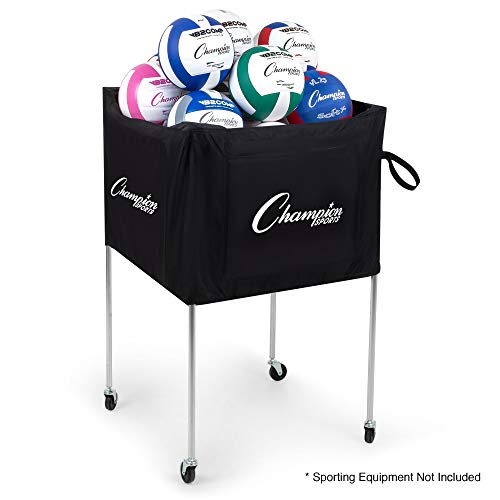Buy Champion Sports Folding Volleyball Cart with Wheels, Holds up to 30 ...