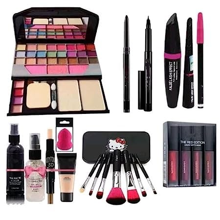 6155 Multicolor Makeup Kit With 3IN1 Eye Mascara Combo + Matte Mini ...