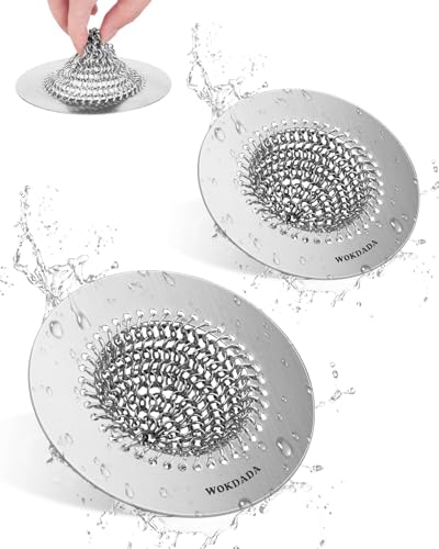 Wokdada 2 PCS Kitchen Sink Drain Strainer, Flippable Mesh Sink Strainer ...