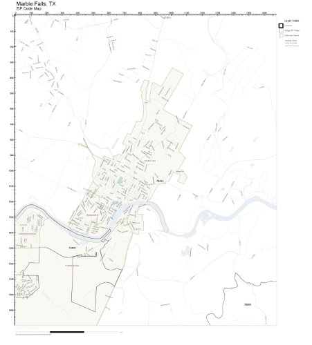 Amazon.com : ZIP Code Wall Map of Marble Falls, TX ZIP Code Map ...