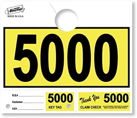 Amazon.com : Versa-Tags 1000 Yellow Car Dealer Service Hang Tags ...