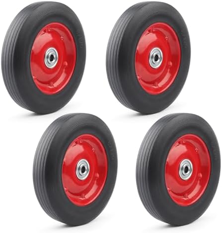 Amazon.com: 4Pcs 8 Inch Solid Rubber Tire,Hand Truck Replacement Wheels ...