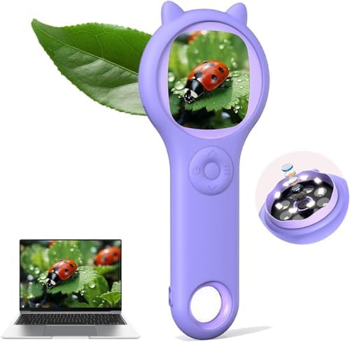 Microscope for Kids 500X Digital Microscope Magnifying Glass with 2 ...