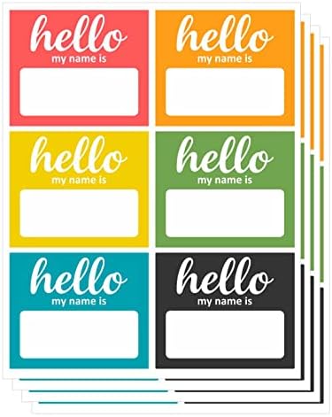 SVM CRAFT® 100 Pieces Hello Name Tags (Multicolored), Hello My Name is ...
