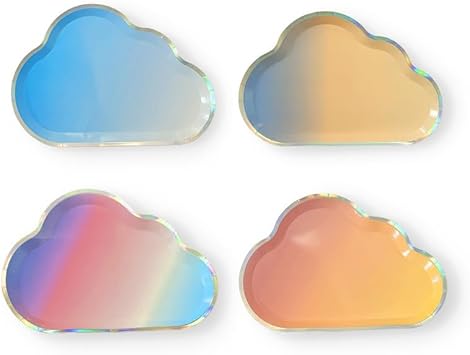 Amazon.com: Iron Lily Disposable Cloud Paper Plates 16pack - Rainbow ...