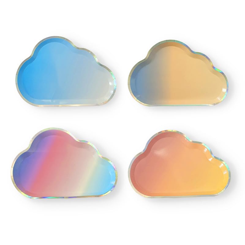 Amazon.com: Iron Lily Disposable Cloud Paper Plates 16pack - Rainbow ...