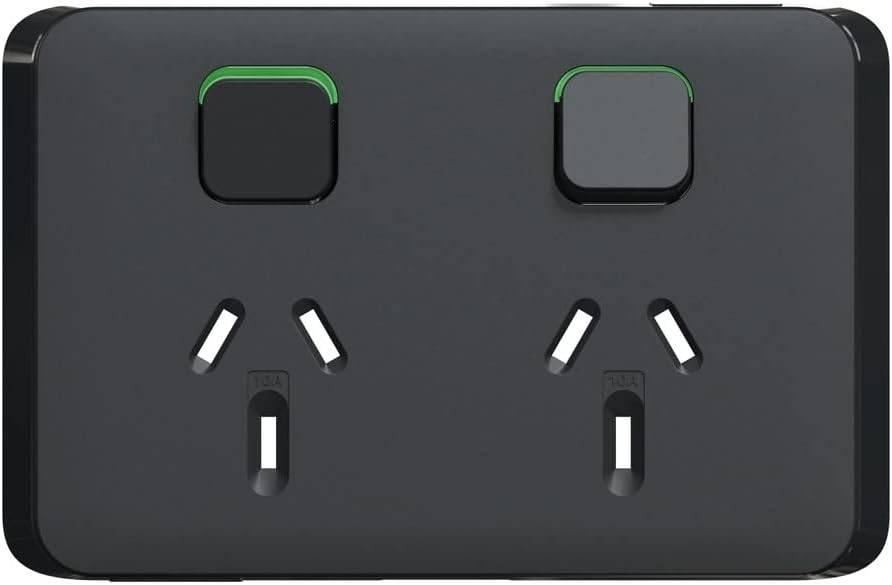 Clipsal Iconic 10A 250V Horizontal Double Power Point Switch Skin ...