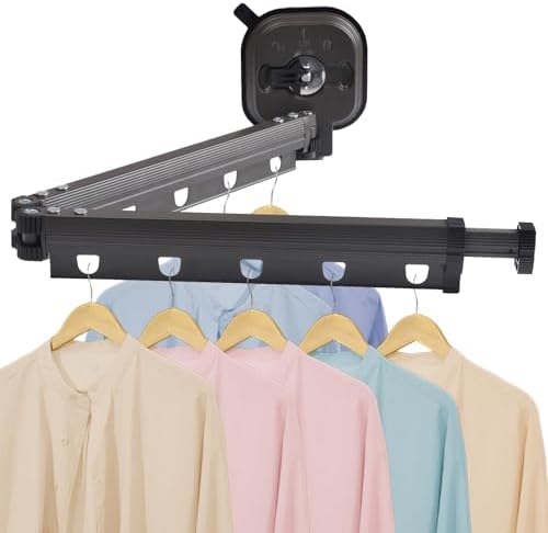 Amazon.com: Yallmie Retractable Clothes Drying Rack, Portable Suction ...