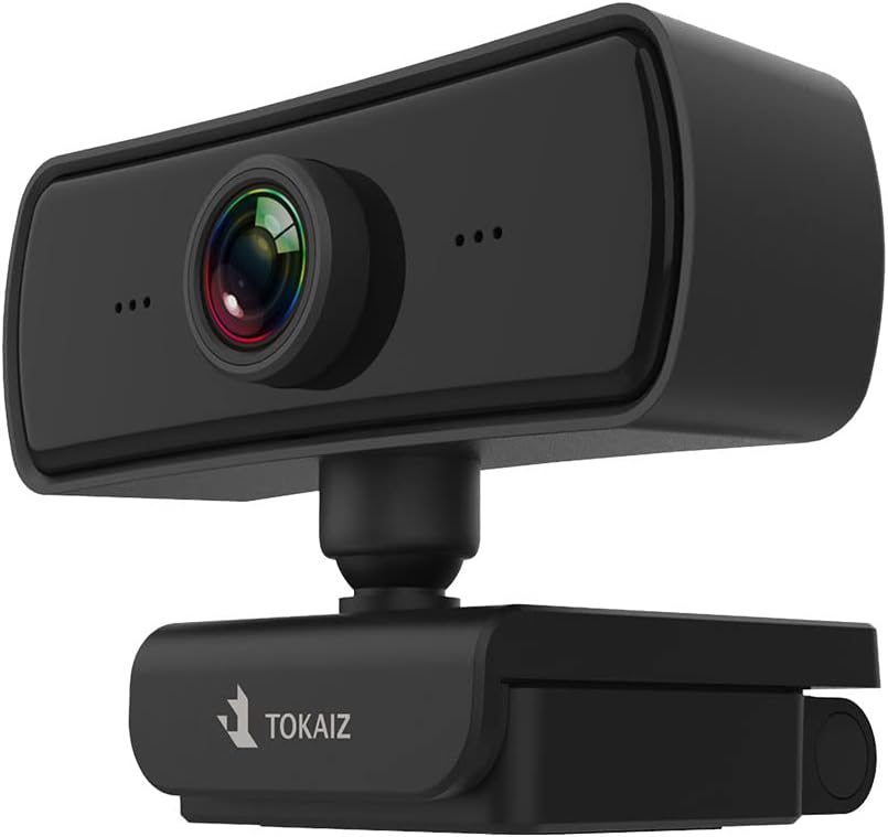 Amazon.co.jp: TOKAIZ Webカメラ ウェブカメラ 2k 2560x1440P マイク付き スタンド 三脚 カバー付き 自動補正 360°回転可能 会議用 ストリーミング ...