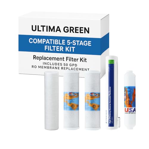 Ultima Green RO Compatible 5 Filter Replacement Kit with 50 GPD RO ...
