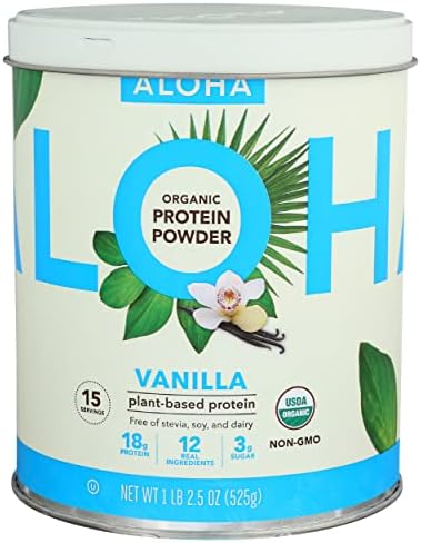 Amazon.com: Aloha Organic Plant-Based Protein Powder, Vanilla, 18g ...