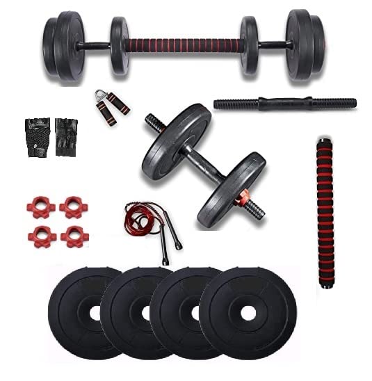 Bodyfit 3 in 1 New Convertible Dumbbells kit Home Gym Set Weight Plates ...