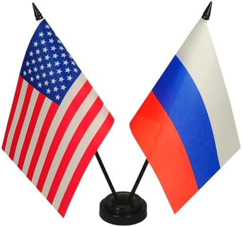 Amazon.com: US American & Russia Friendship Table Flag Display ...