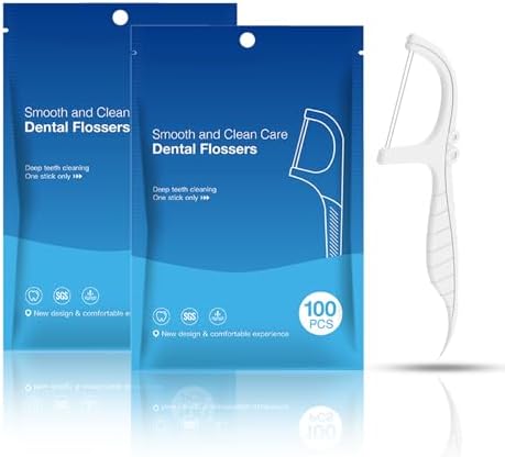 Amazon.com : Dual-Line Dental Floss Picks 200 Count, Mint Flavored ...