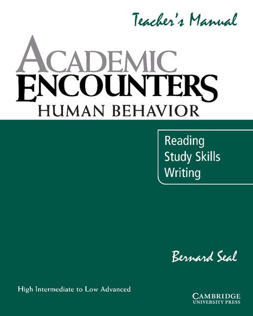 Amazon.com: Academic Encounters: Human Behavior Teacher's manual ...