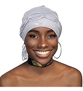 Woeoe Beanie Cap Head Wrap Black Flower Head Turban Pre-Tied Floral ...