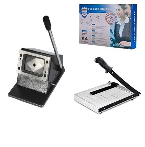 Buy Kosh Combo of PVC ID Card Dragon Sheet, A4 Sheet Cutter and Round ...