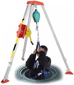 Portable Rescue Tripod with Self-Locking Mechanism Compact Hand Winch ...
