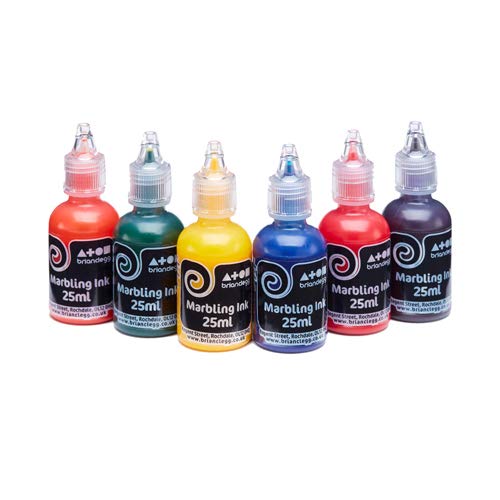 Brian Clegg AK19 Marbling Ink, Assorted Standard Colours, 6 x 25ml ...