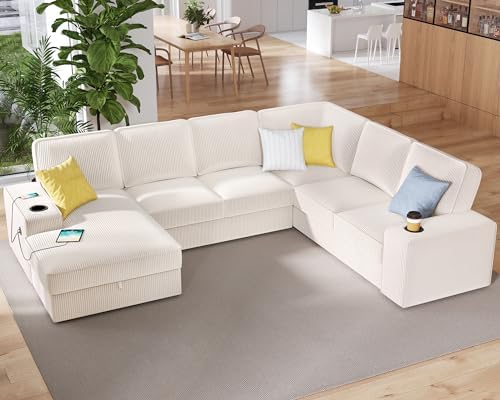 Amazon.com: FANYE U-Shaped Oversized 7 Seaters Modular Cushions ...