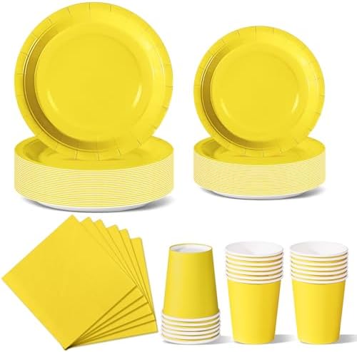 Nkaiso Black Party Tableware, 96 Pieces Colorful Party Supplies Set ...