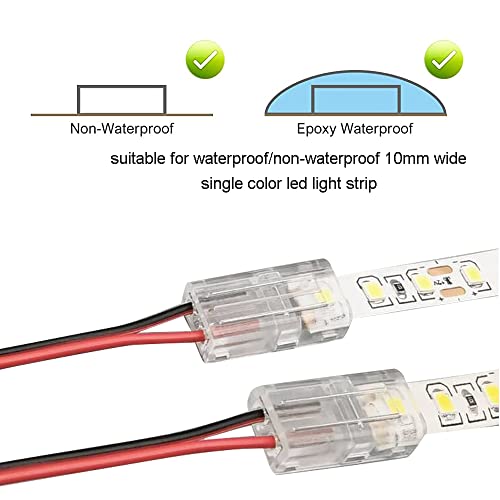YUTOKEER LED Connector 2-Pin 10mm LED Strip to Wire/Strip to Strip ...