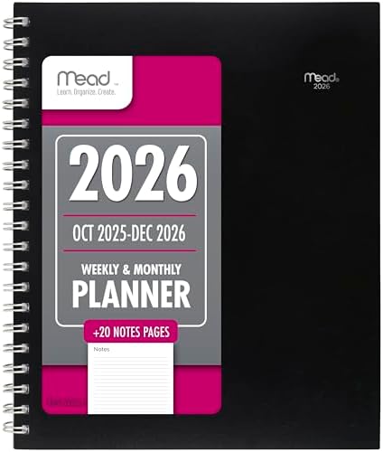 Mead 2026 Planner, Weekly & Monthly, 15-Month, 8-1/2" x 11", Large ...