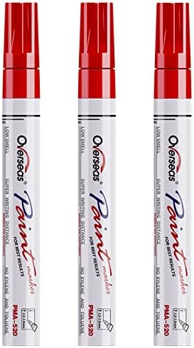 Amazon.com: Permanent Paint Markers Pens - 3 Pack Red Oil Based Paint ...