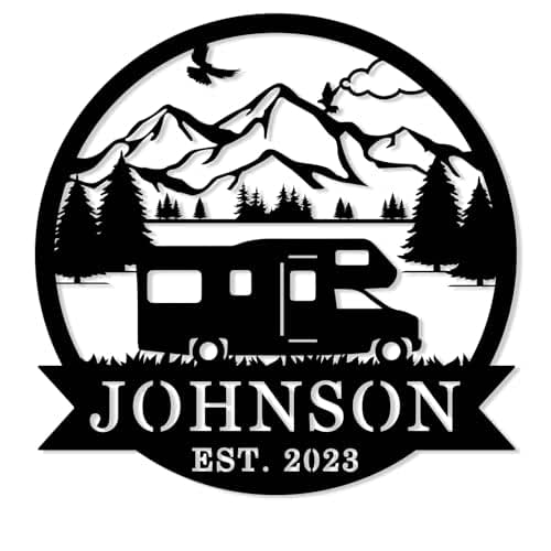 Amazon.com: Custom Campsite Sign, Camping Metal Sign Suitable for RV ...