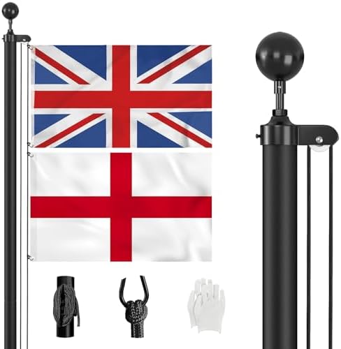 Thanaddo 20 FT Sectional Flag Pole Kit Extra Thick Aluminum Flagpole ...