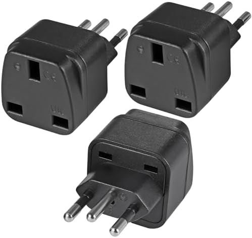 LUKELI 4 Pack UK to BRAZIL Plug Adapter Travel Plug to Brazil UK to ...