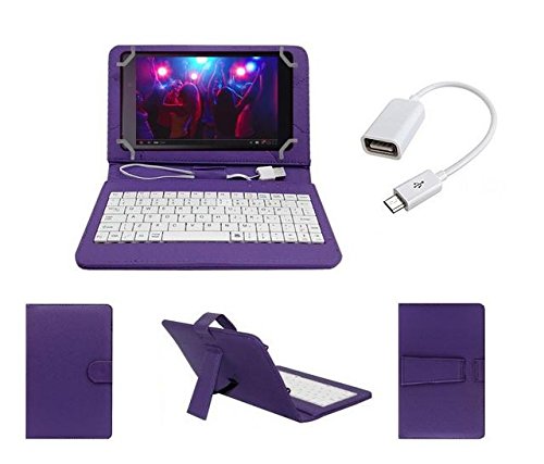 7inch Keyboard Lava IvoryS 4G- Purple with OTG Cable by Sanvi ...